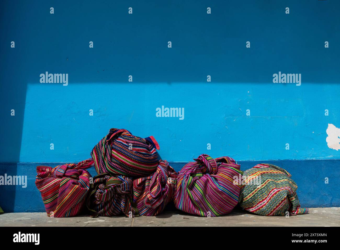 Aguayo, traditional colorful garment worn by women of indigenous ...