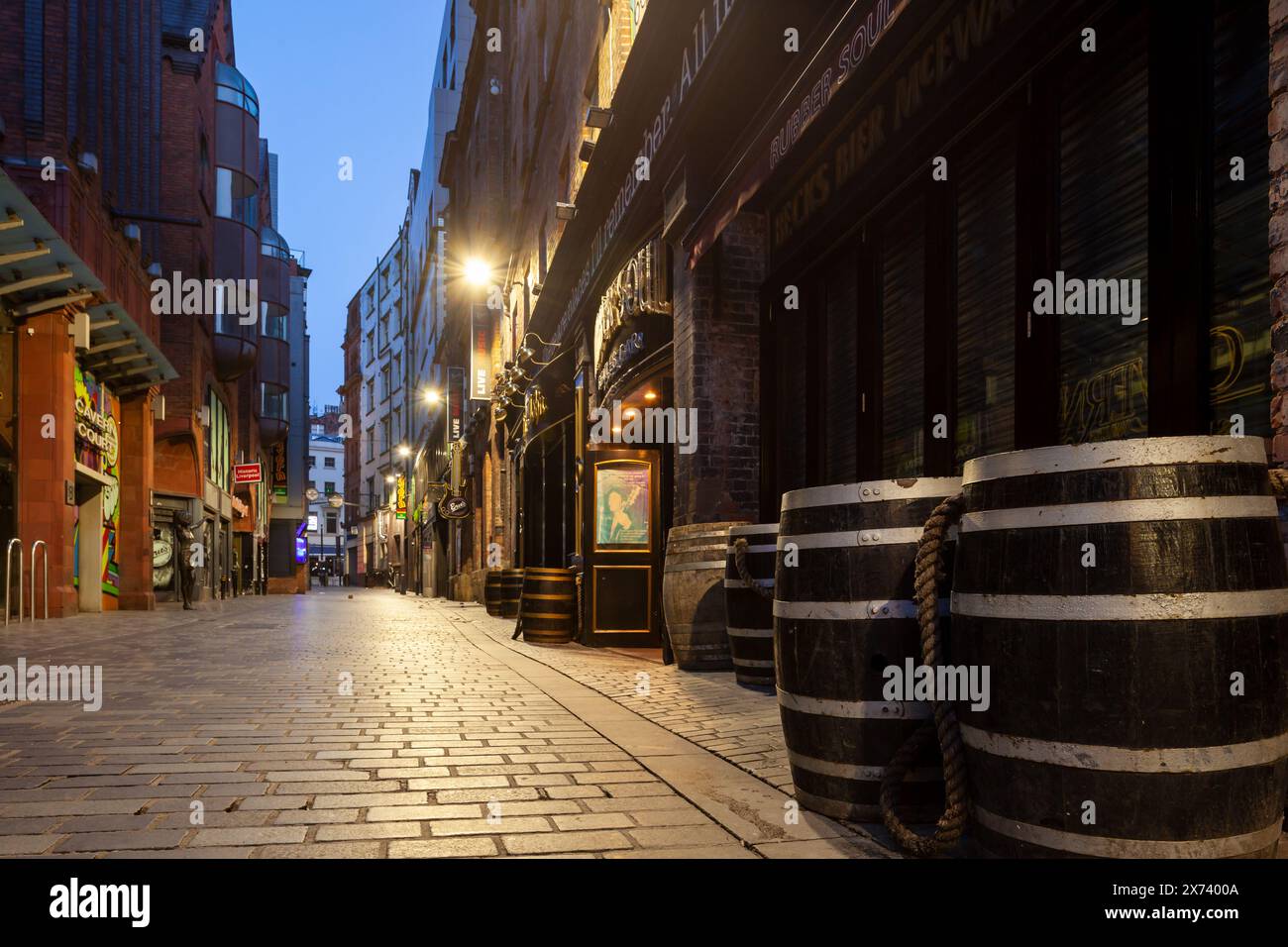 Dawn in the Cavern Quarter of Liverpool, England Stock Photo - Alamy