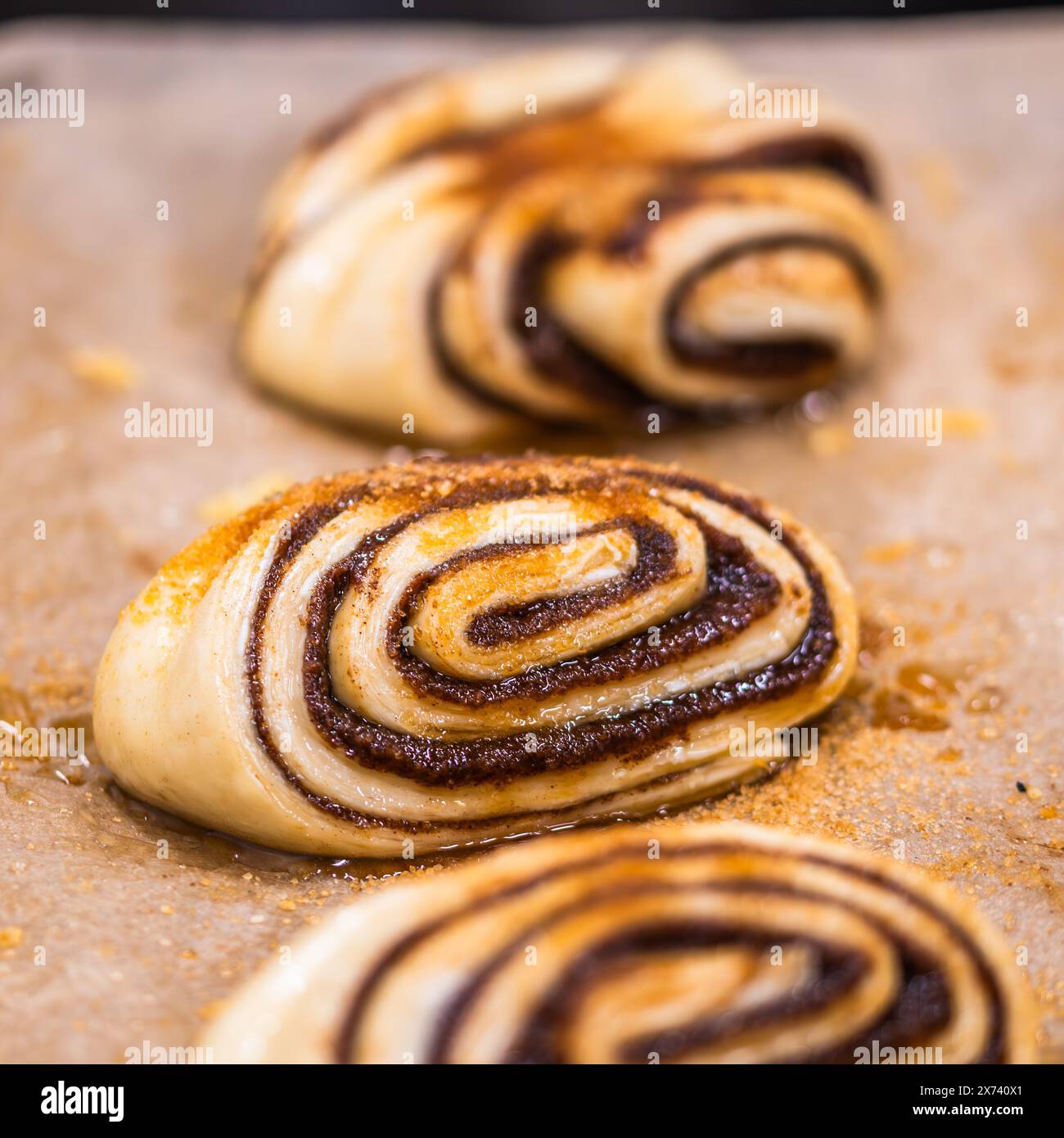 Cinnamon filled roll hi-res stock photography and images - Alamy