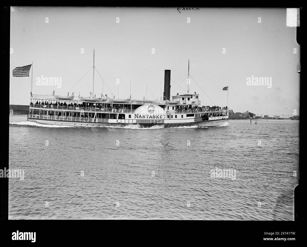 Nantasket, side wheeler, Title devised by cataloger., "2885" on ...