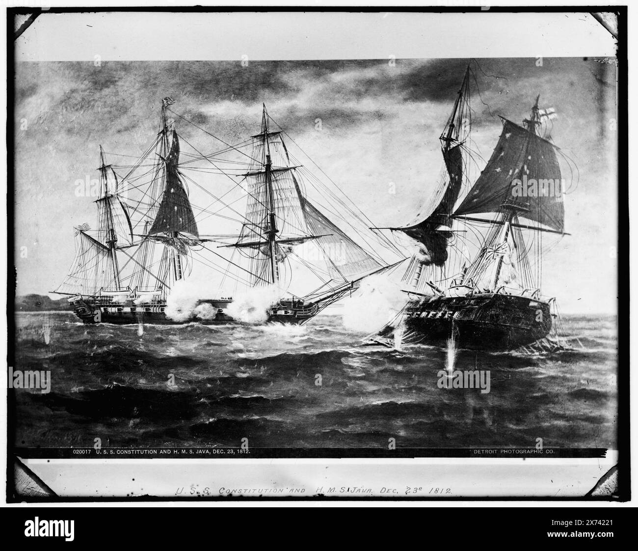 U.S.S. Constitution and H.M.S. Java, Photograph of a painting dated Dec ...