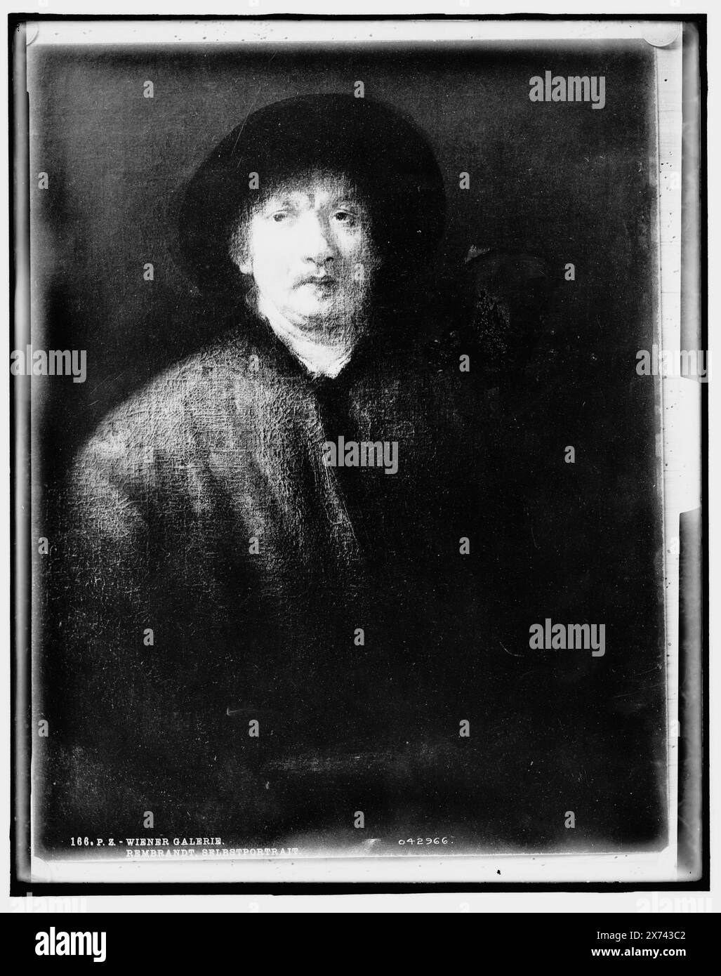 Rembrandt, half-length self-portrait, Title devised by cataloger ...