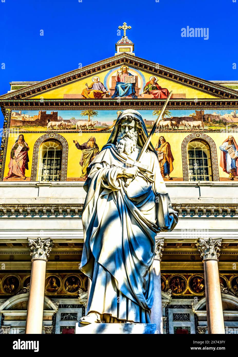 Saint Paul Statue Facade Papal Basilica Saint Paul Beyond Walls ...