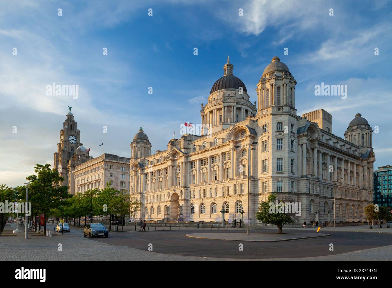 Sunset at the Three Graces on Liverpool waterfront Stock Photo - Alamy