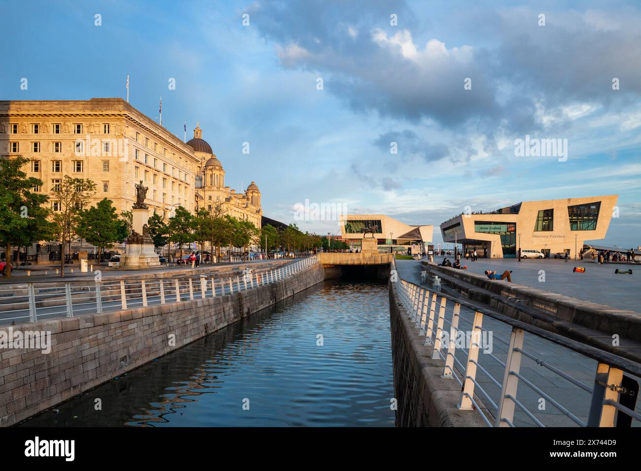 Sunset on Liverpool waterfront Stock Photo - Alamy