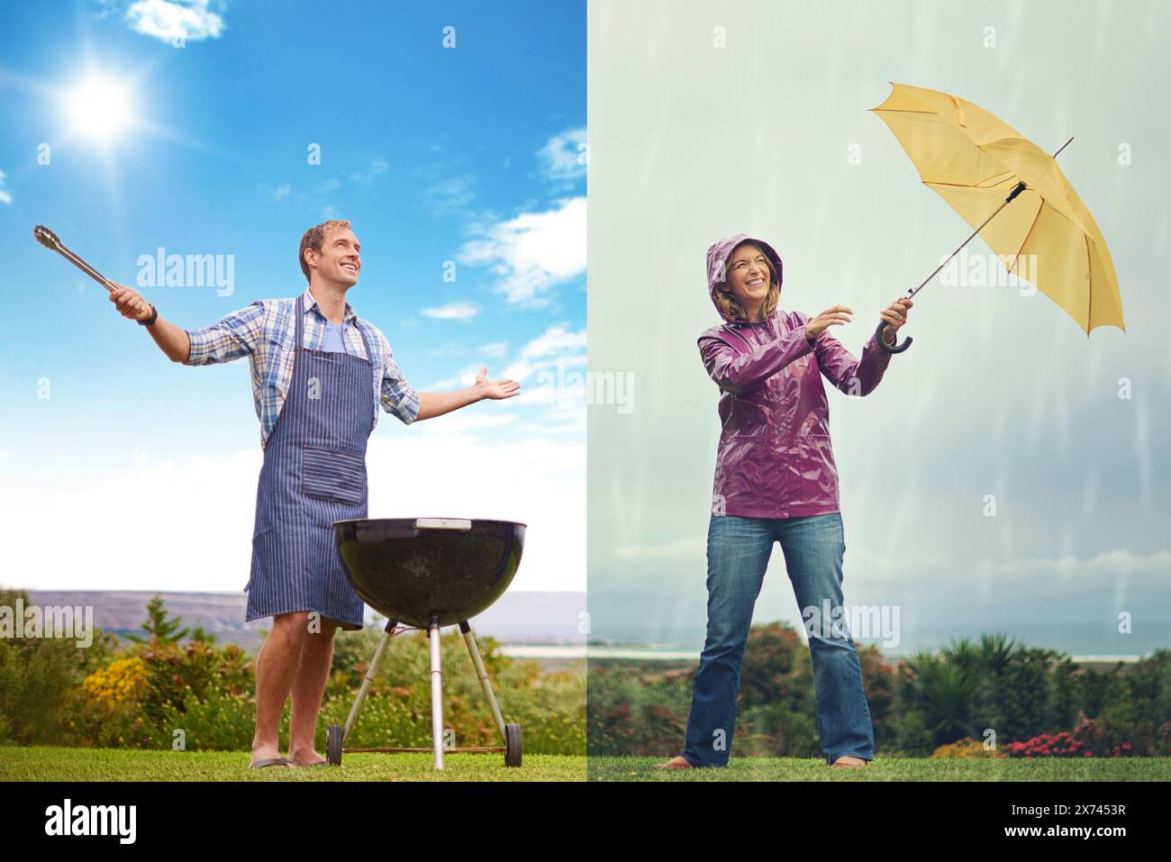 Summer bbq in the rain hi-res stock photography and images - Alamy