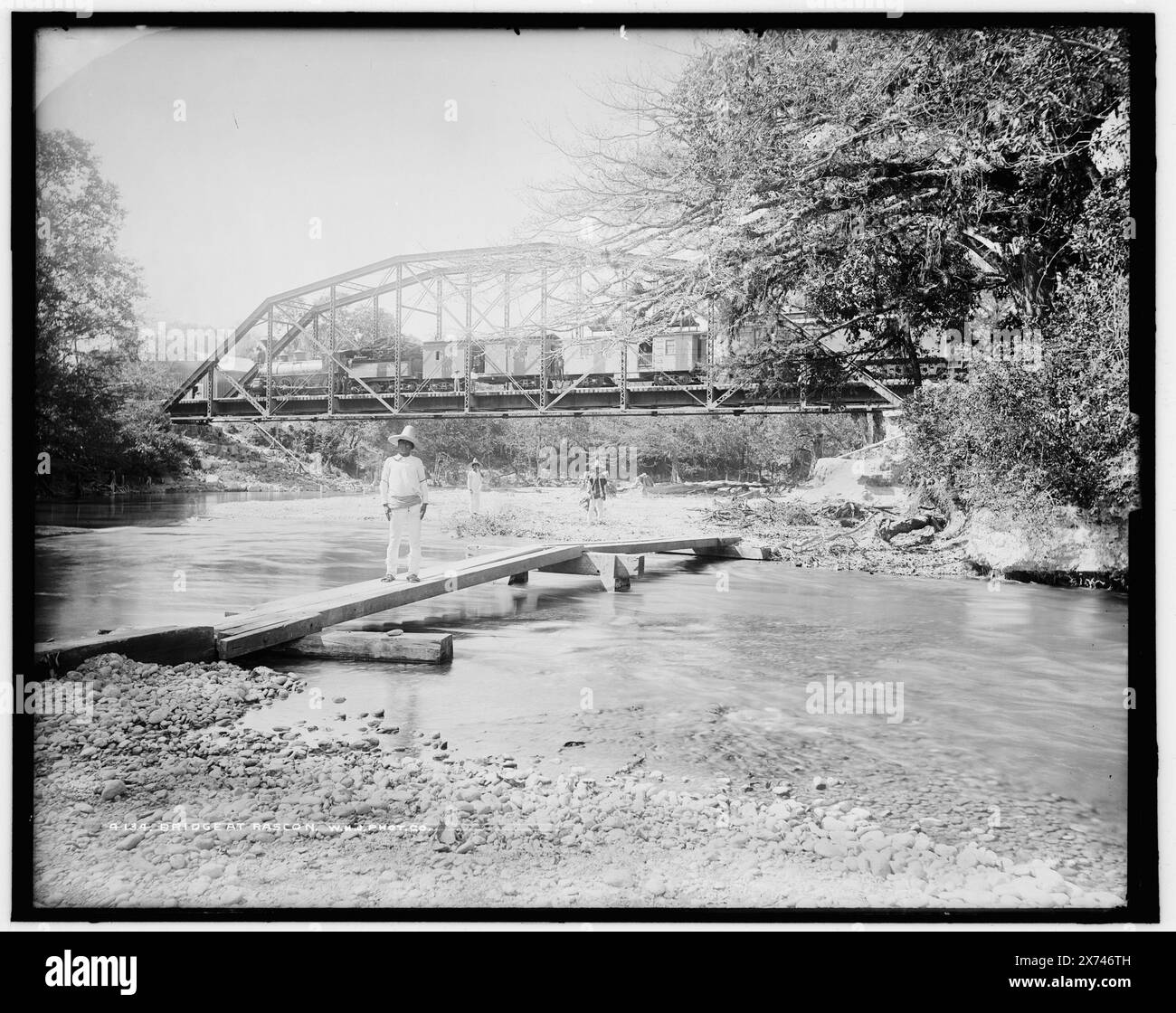 Bridge at Rascon, "W.H.J. Phot. Co." and "63" on negative., Railroad ...