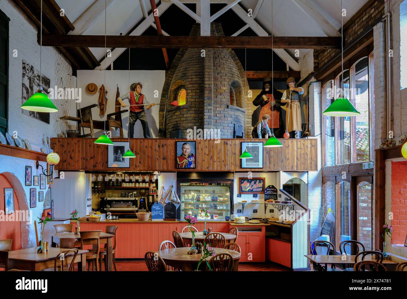 Cafe at the House of Marbles pottery in Bovey Tracey, Devon, England ...