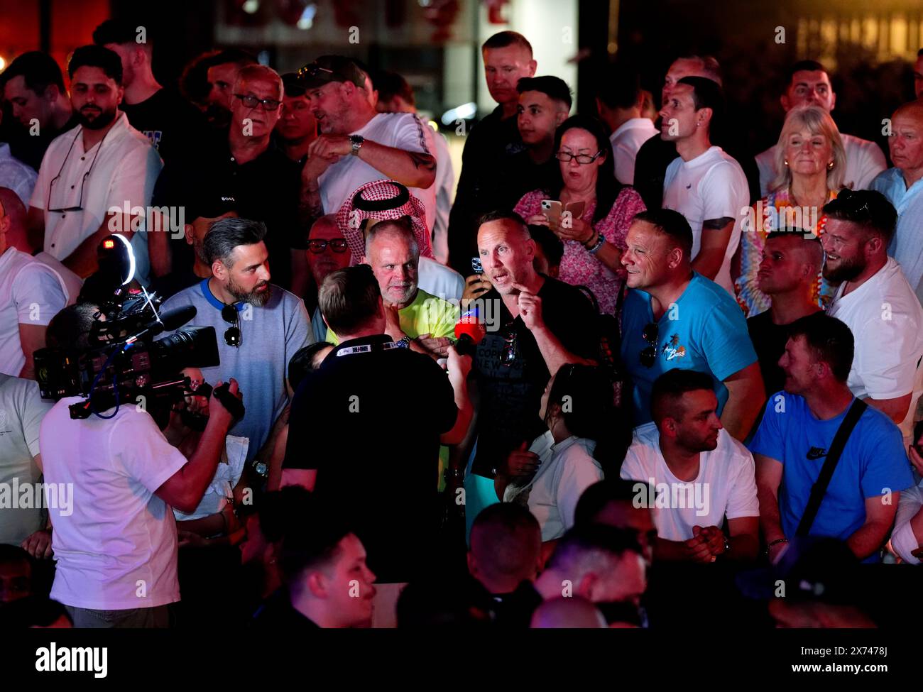 Sky Sports interview fans at the weigh-in at BLVD City Music World ...