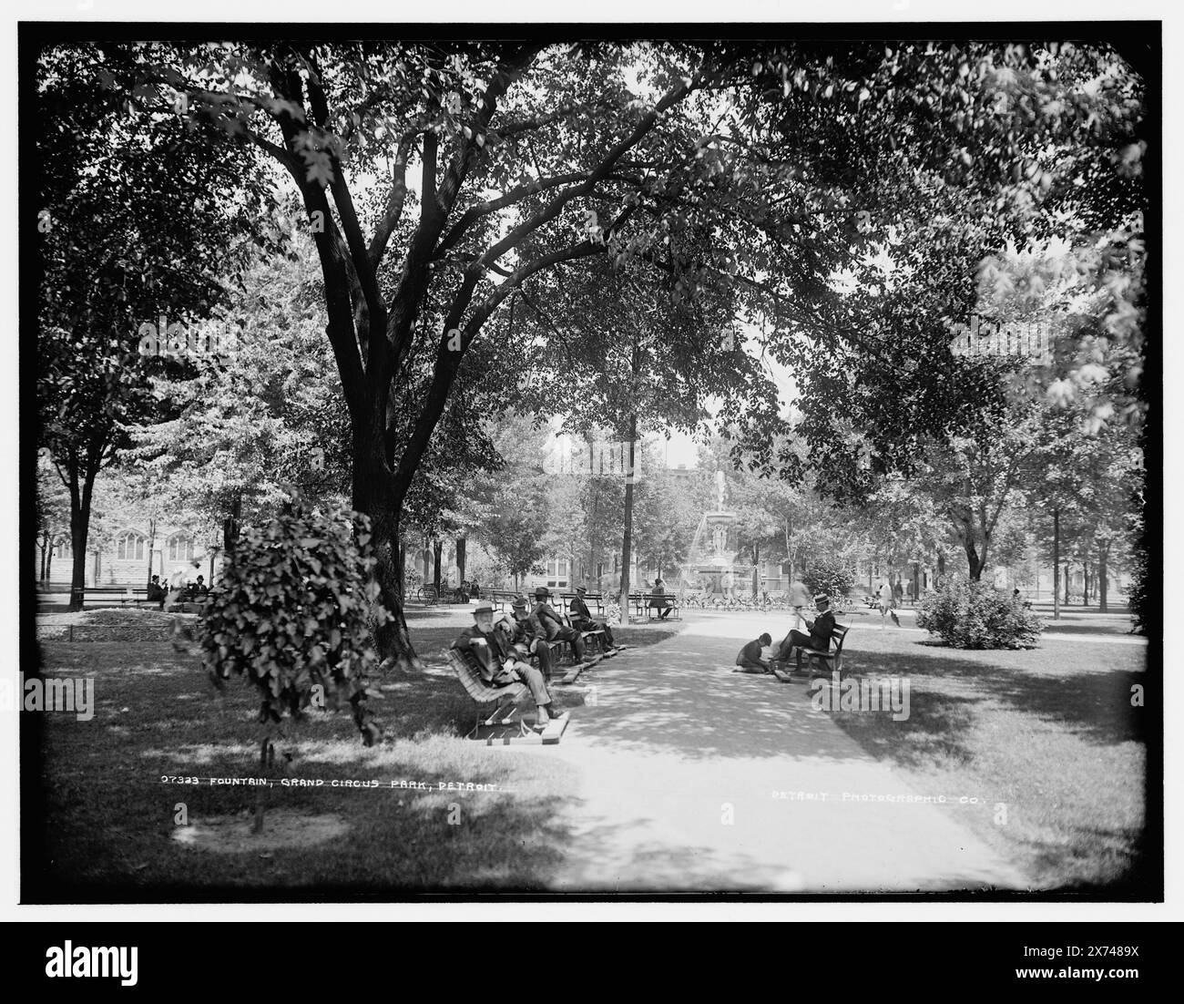 Fountain, Grand Circus Park, Detroit, Date based on Detroit, Catalogue ...