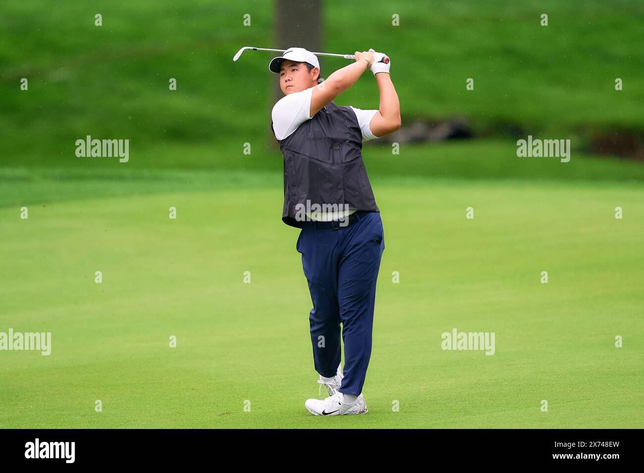 Tom Kim of South Korea in action during Second Round of the 2024 PGA ...