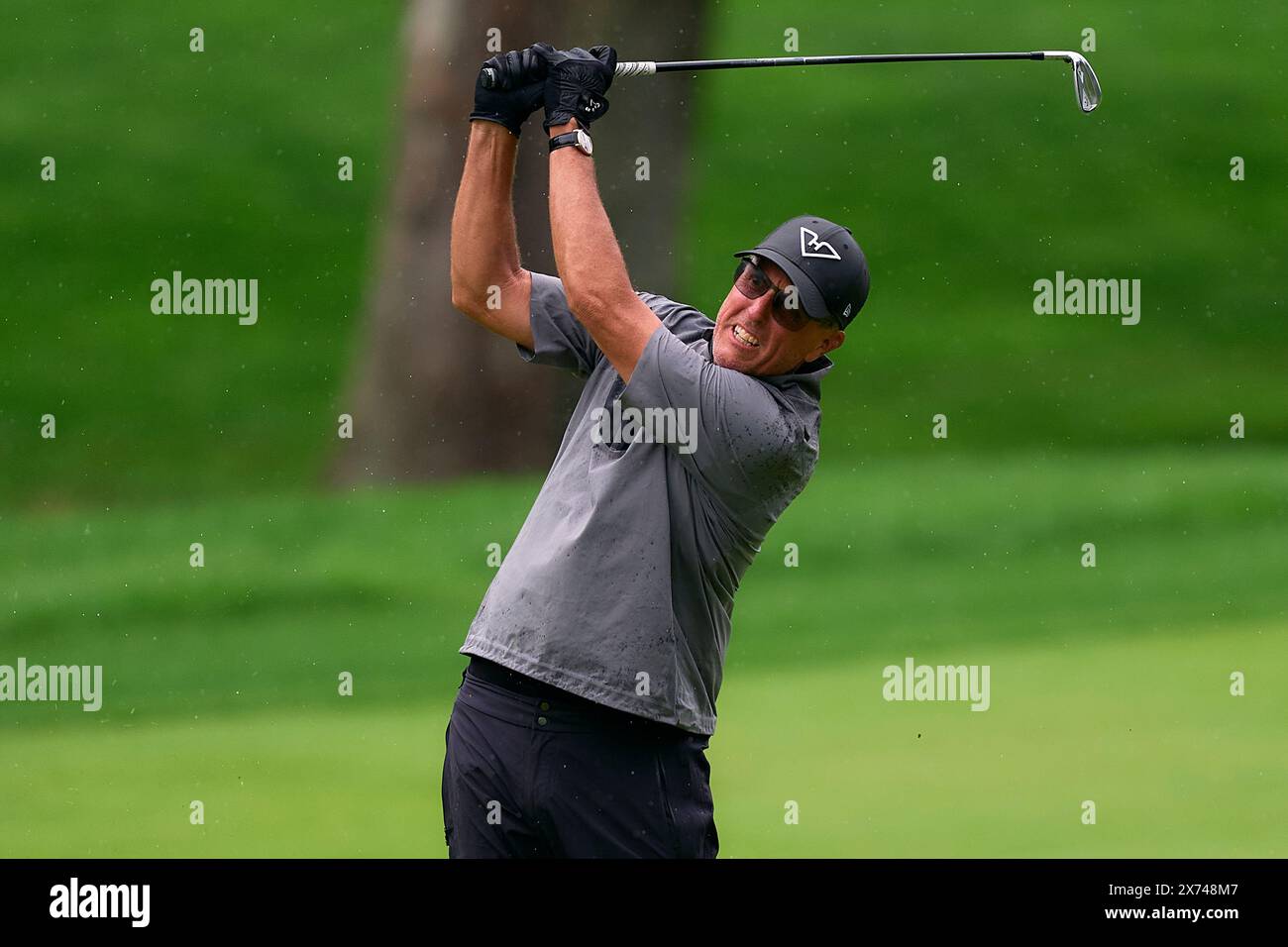 Phil Mickelson of the United States in action during Second Round of ...