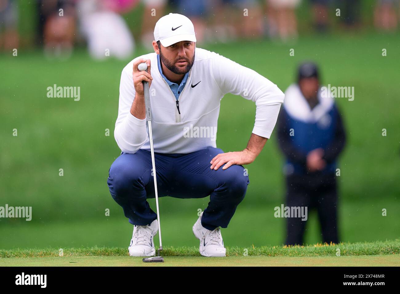 Scottie Scheffler of the United States in action during Second Round of ...