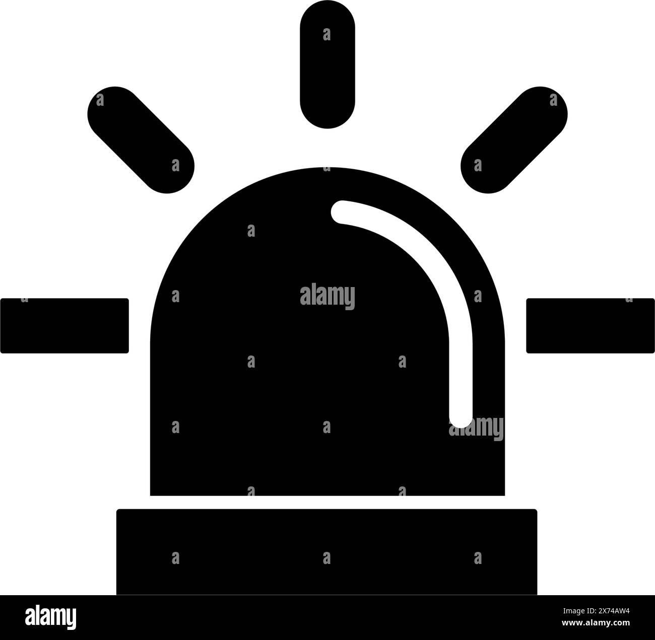 A monochrome icon depicting a siren, symbolizing an alert or emergency ...