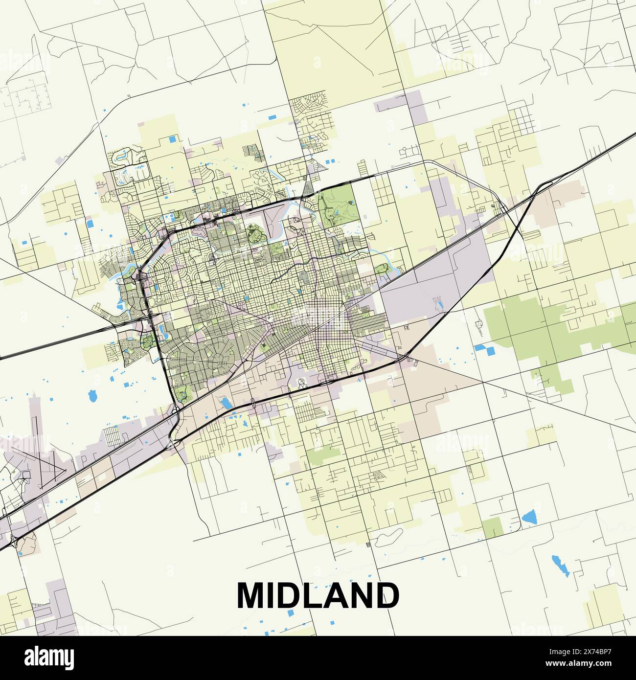 Midland map hi-res stock photography and images - Alamy