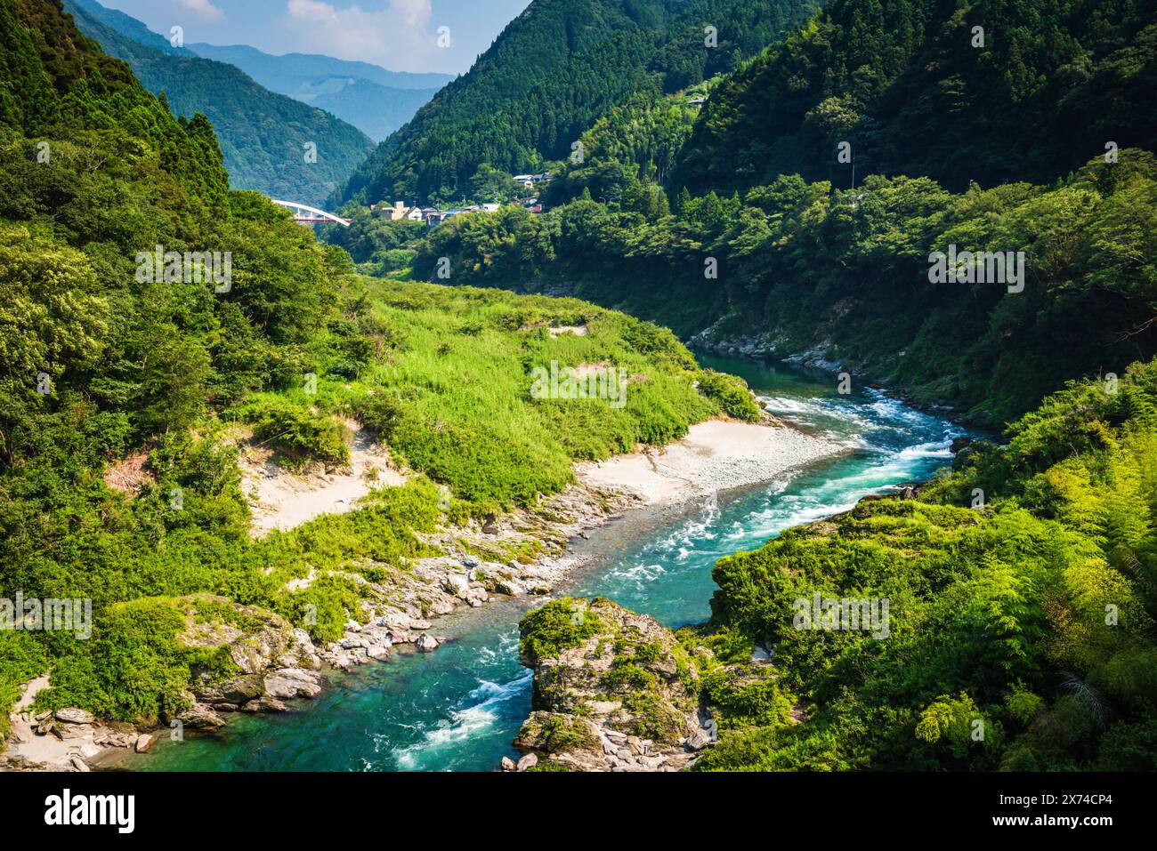 River rafting excursion in the Oboke Gorge of Japan Stock Photo - Alamy