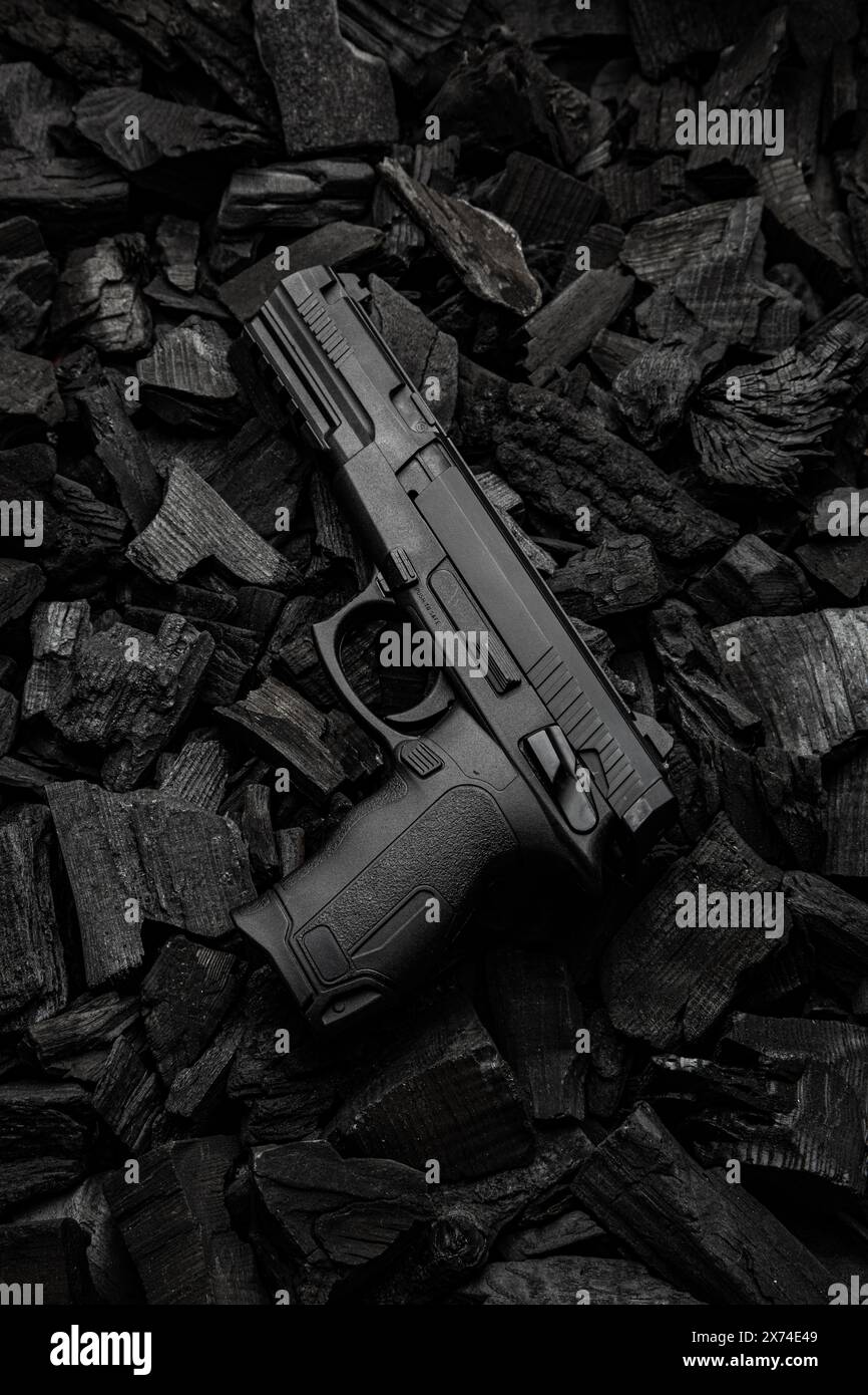 Air gun. Modern pneumatic weapon for air soft, sports and entertainment ...