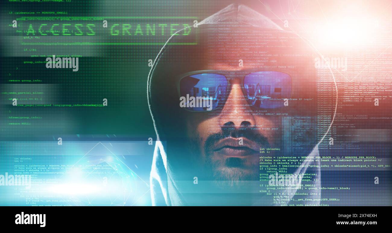 Code Overlay Hacker And Portrait Of Man For Programming Coding And Information Technology In