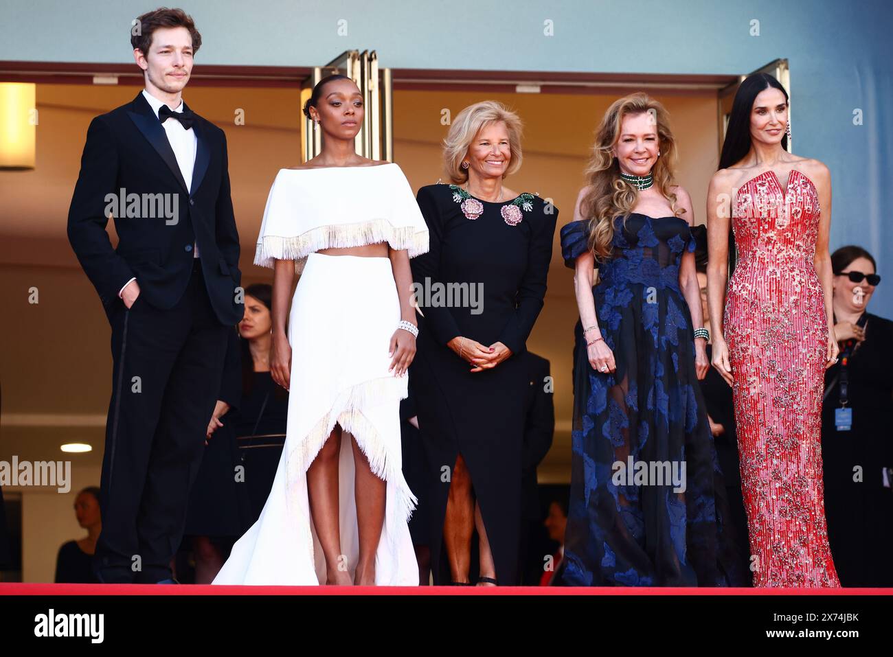 Cannes, France. 17th May, 2024. Mike Faist, Sophie Wilde, Iris Knobloch, Caroline Scheufele and ...