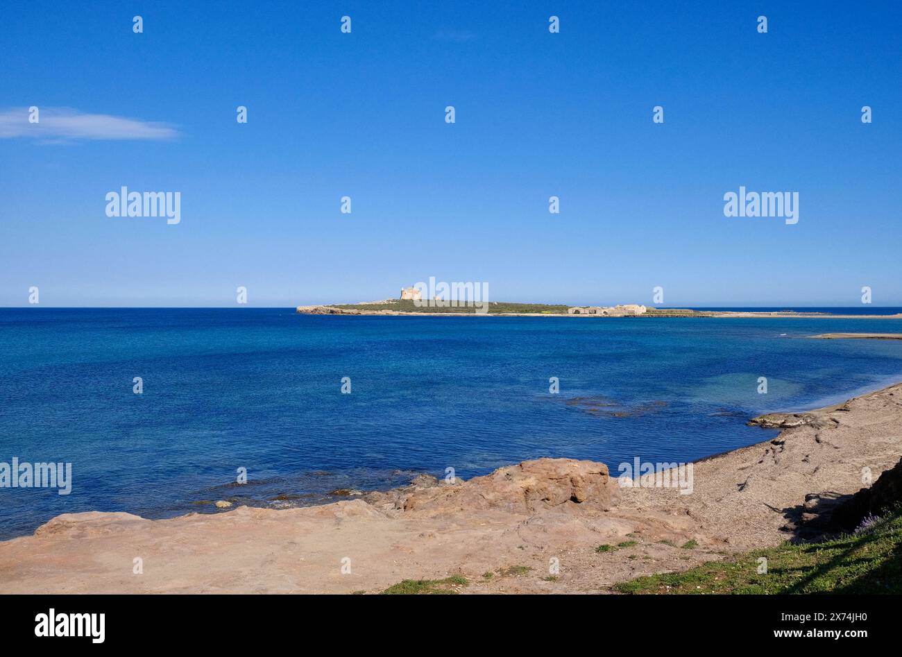 Italy, Sicily, Mediterranean Sea, Portopalo di Capo Passero, view of ...