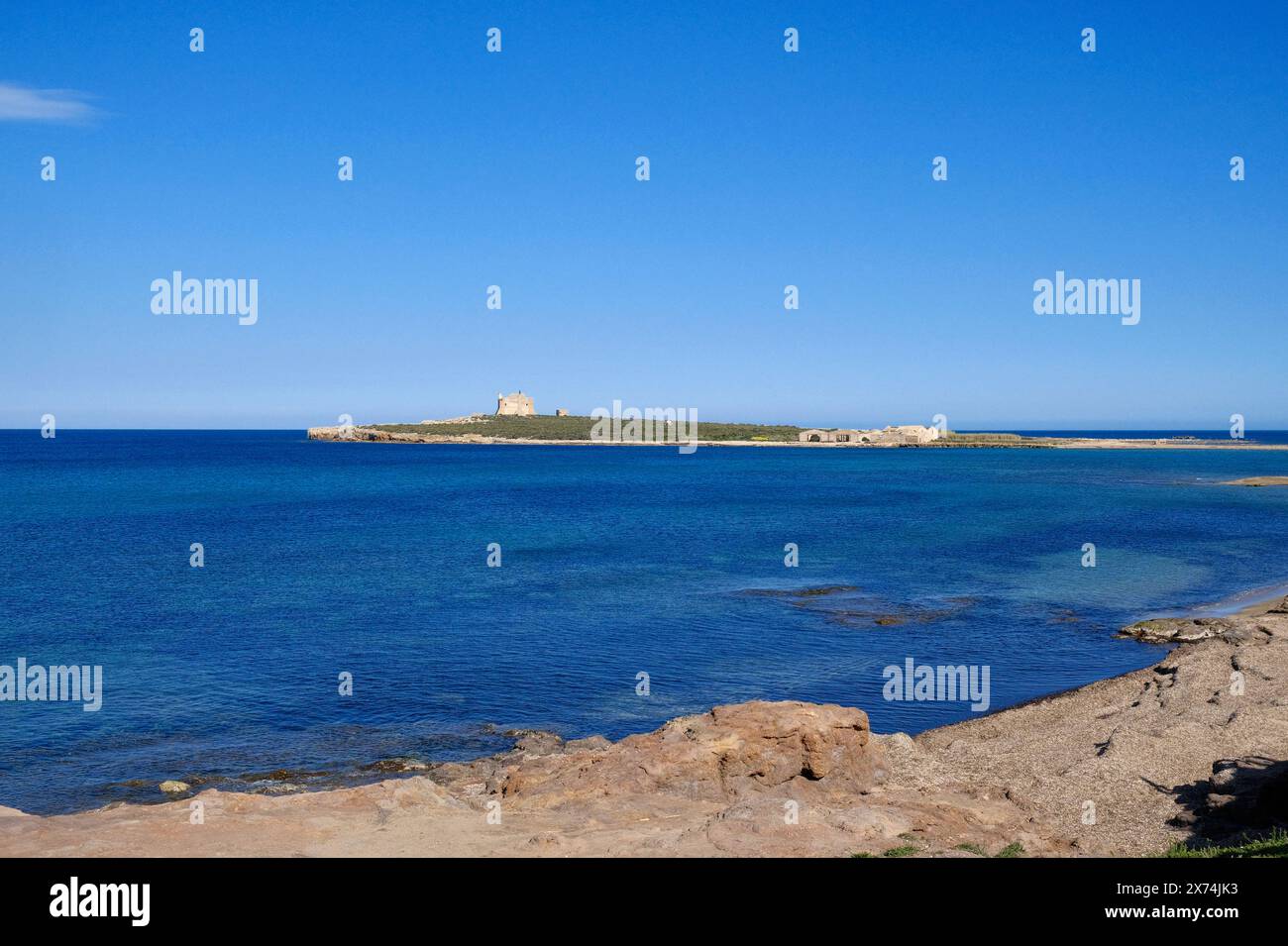 Italy, Sicily, Mediterranean Sea, Portopalo di Capo Passero, view of ...