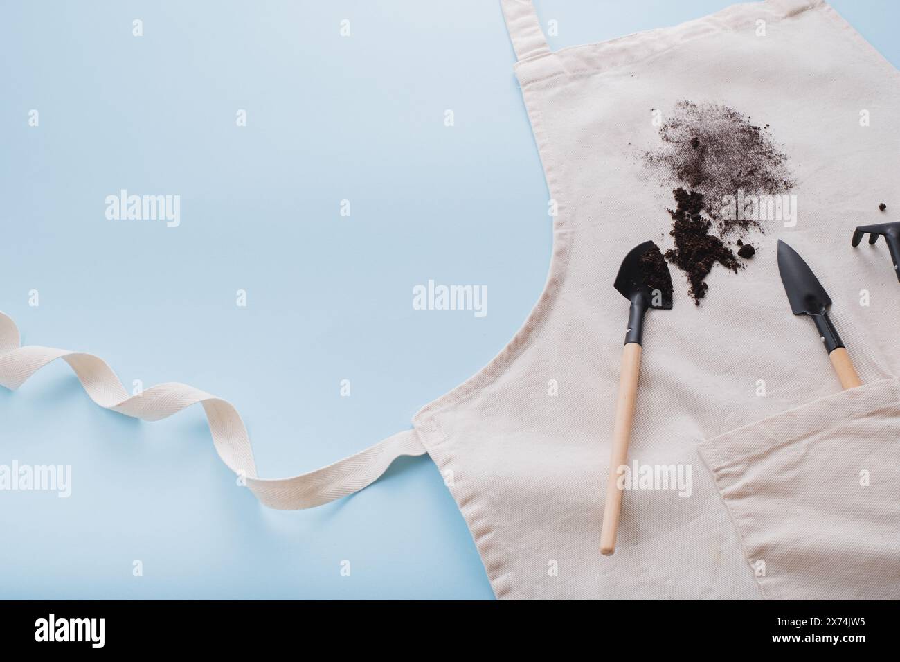 Dirty soil stain on clothes. Planting and transplanting home plant ...