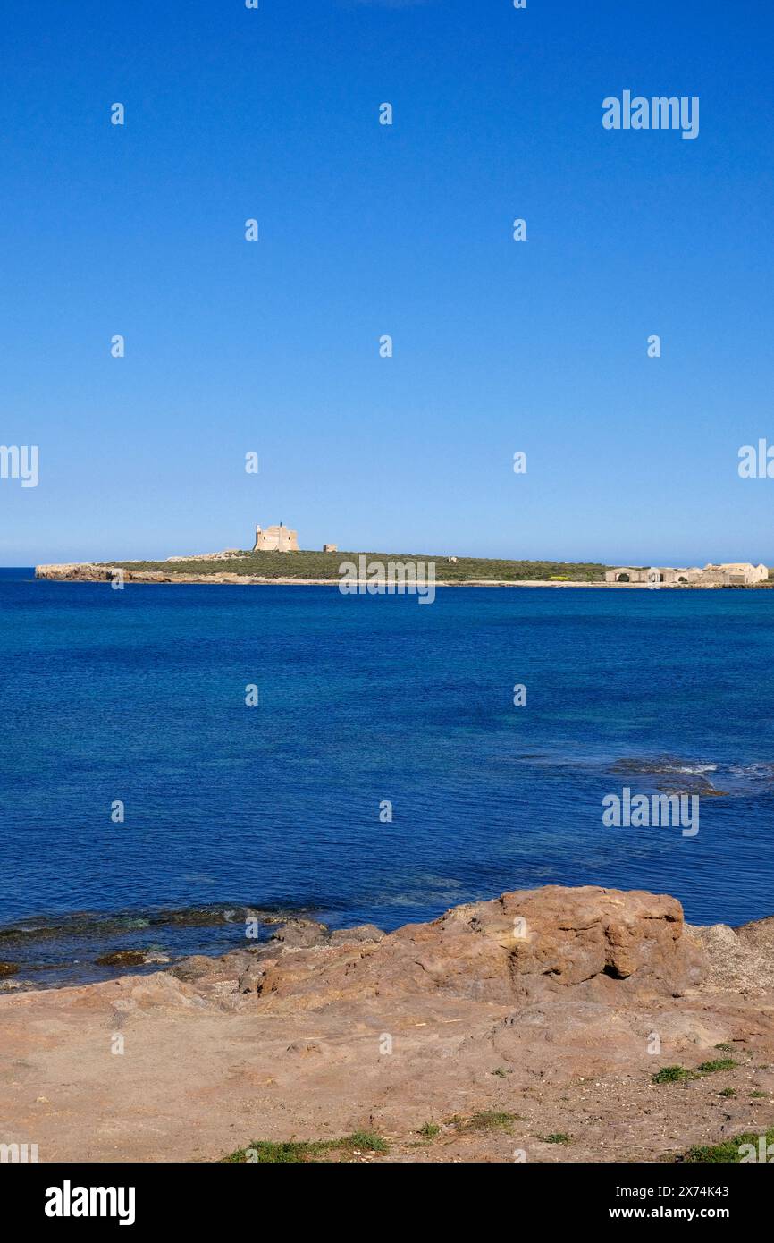 Italy, Sicily, Mediterranean Sea, Portopalo di Capo Passero, view of ...