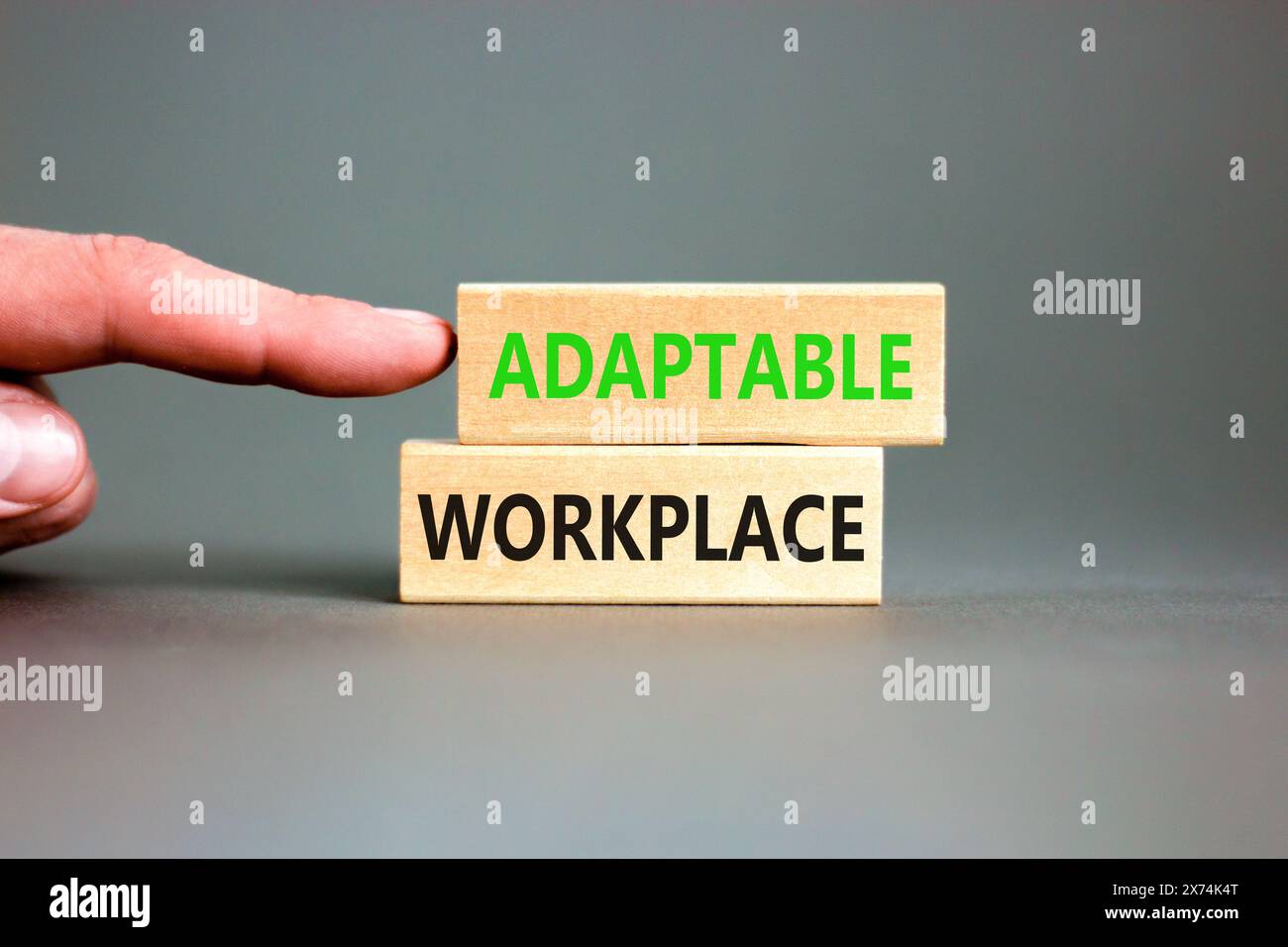 Adaptable workplace symbol. Concept words Adaptable workplace on ...