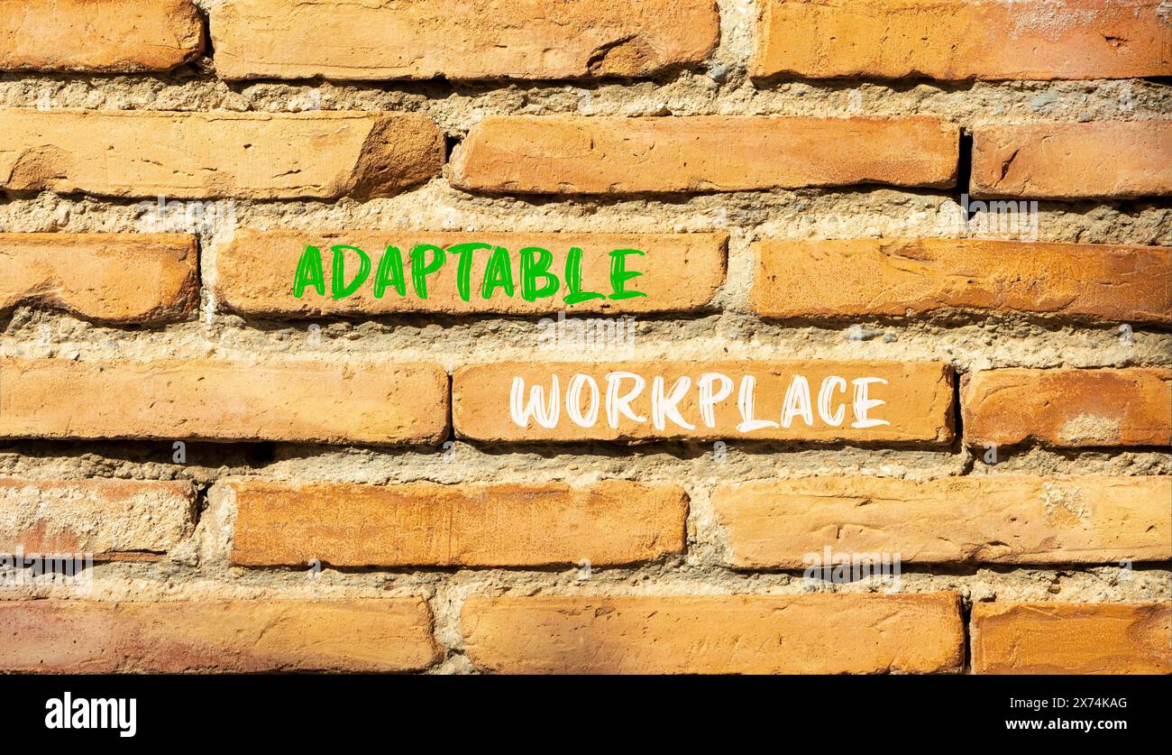 Adaptable workplace symbol. Concept words Adaptable workplace on ...