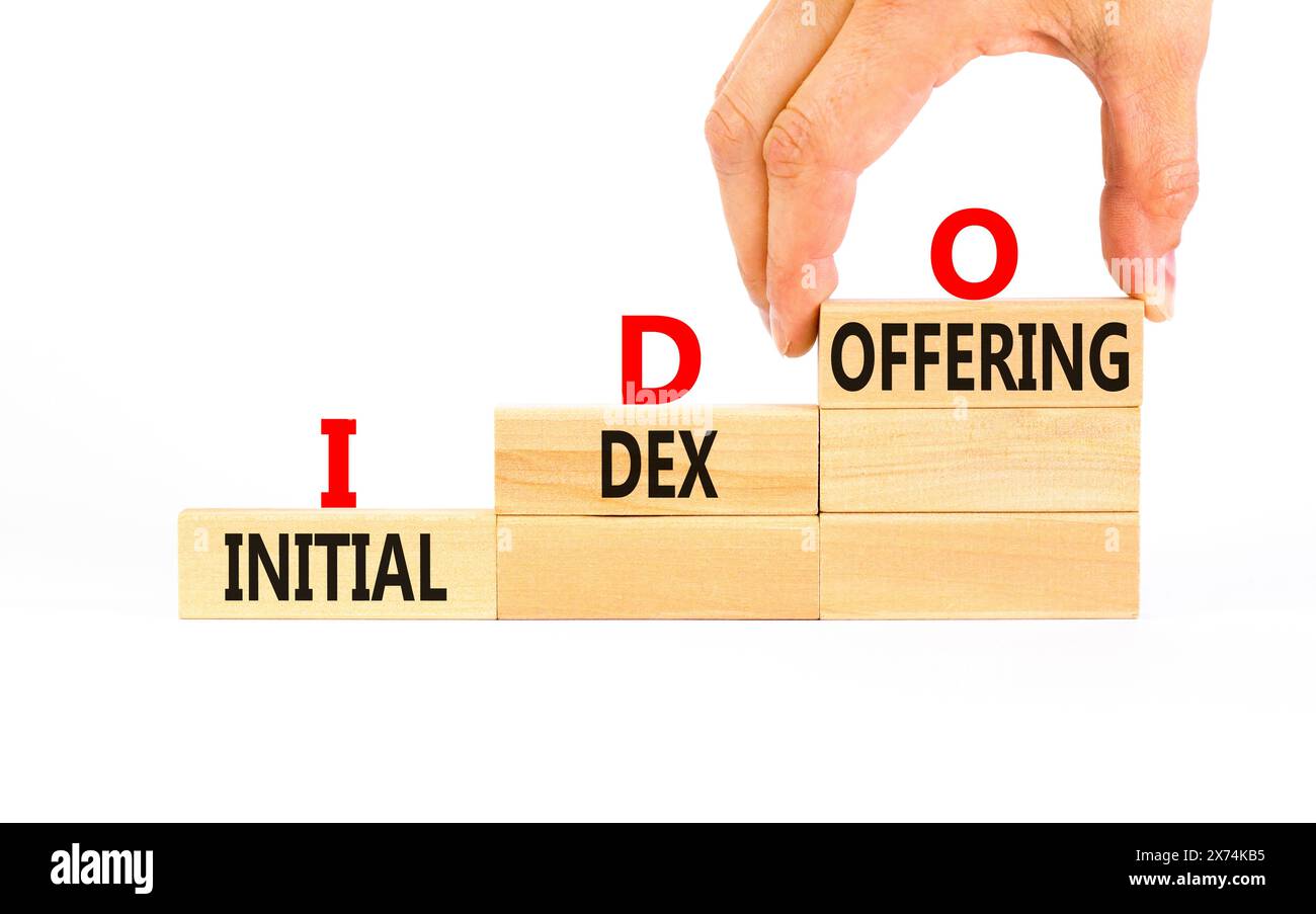 IDO initial DEX offering symbol. Concept words IDO initial DEX offering ...