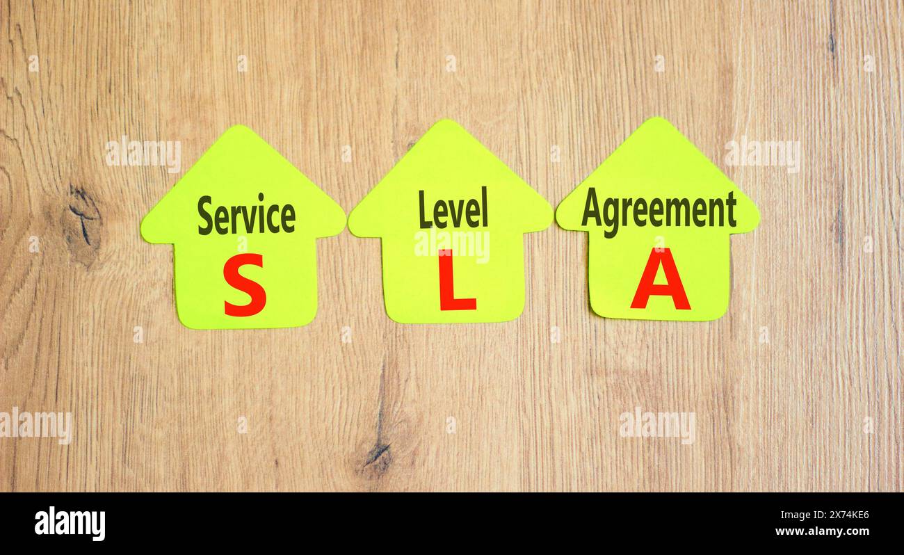 SLA service level agreement symbol. Concept words SLA service level ...