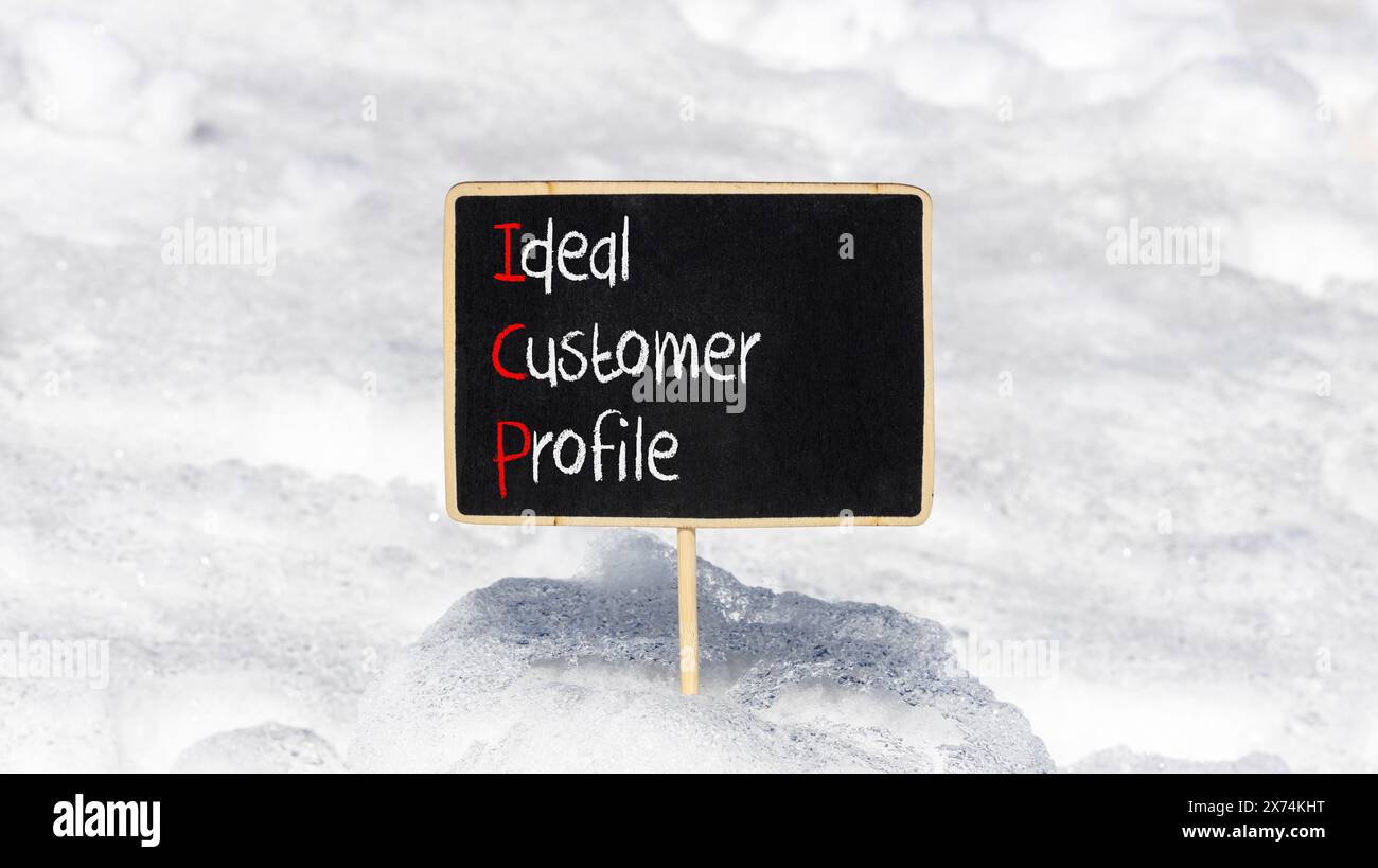 ICP ideal customer profile symbol. Concept words ICP ideal customer ...