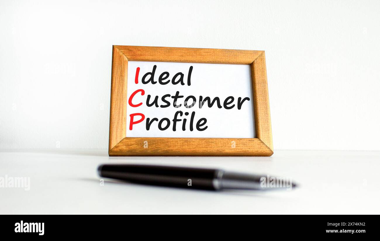 ICP ideal customer profile symbol. Concept words ICP ideal customer ...