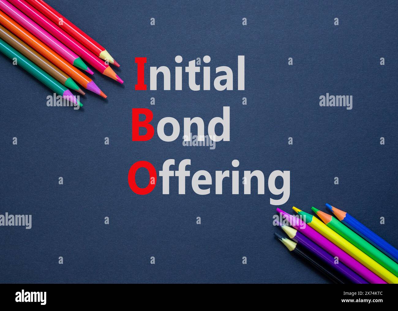 IBO initial bond offering symbol. Concept words IBO initial bond ...