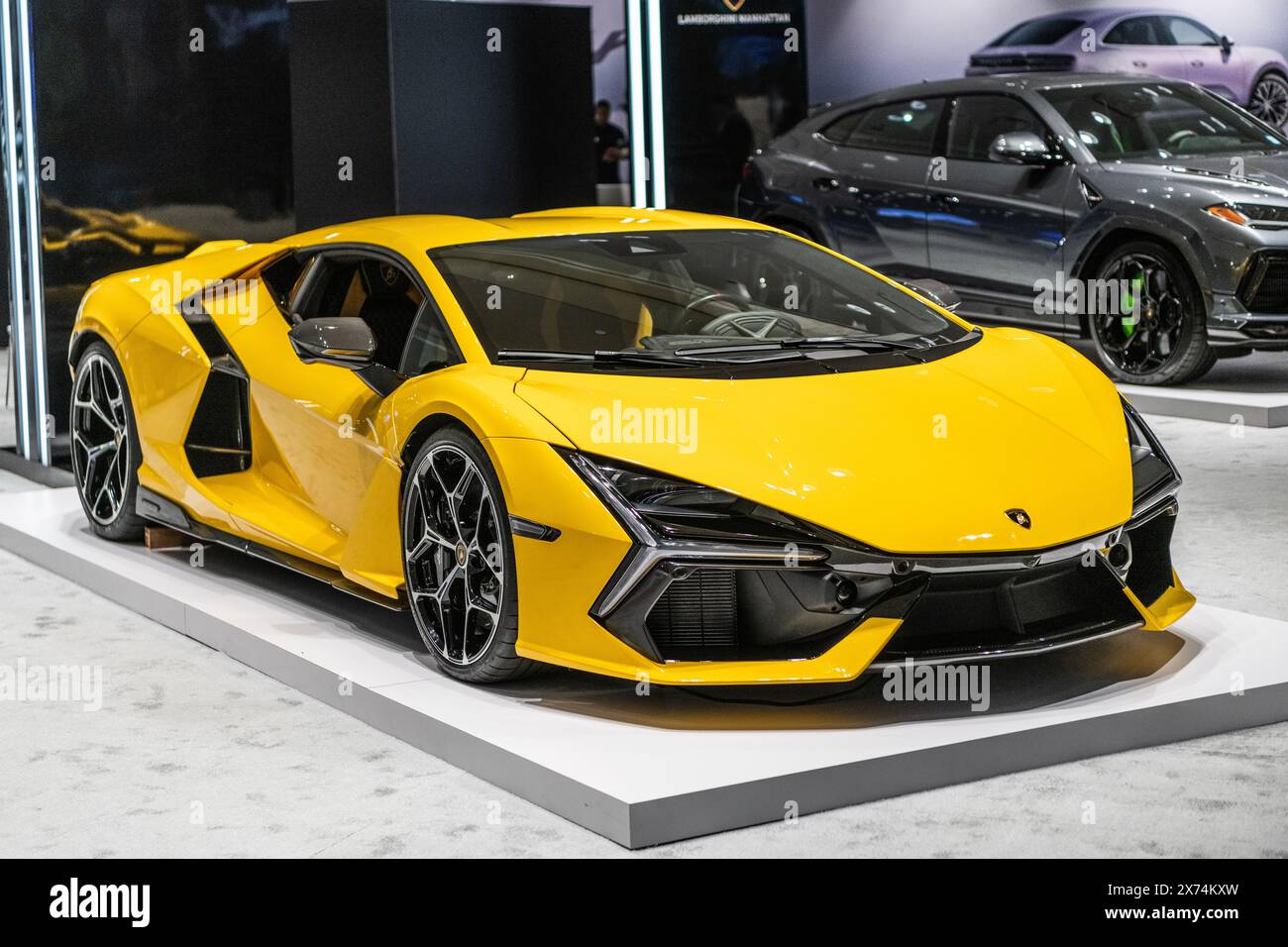 New York City, USA - March 27, 2024: Lamborghini Revuelto luxury ...