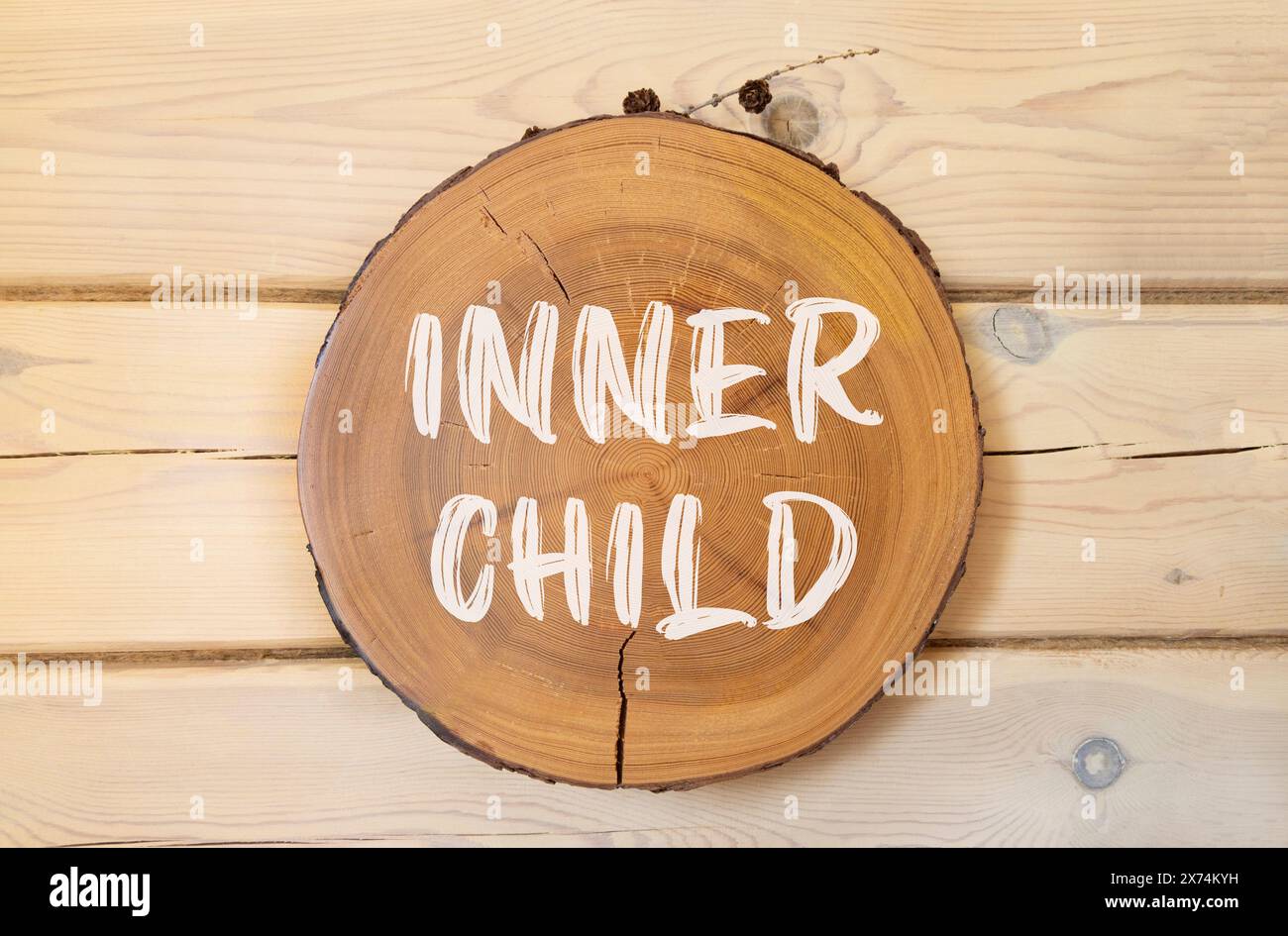 Inner child symbol. Concept words Inner child on beautiful wooden ...