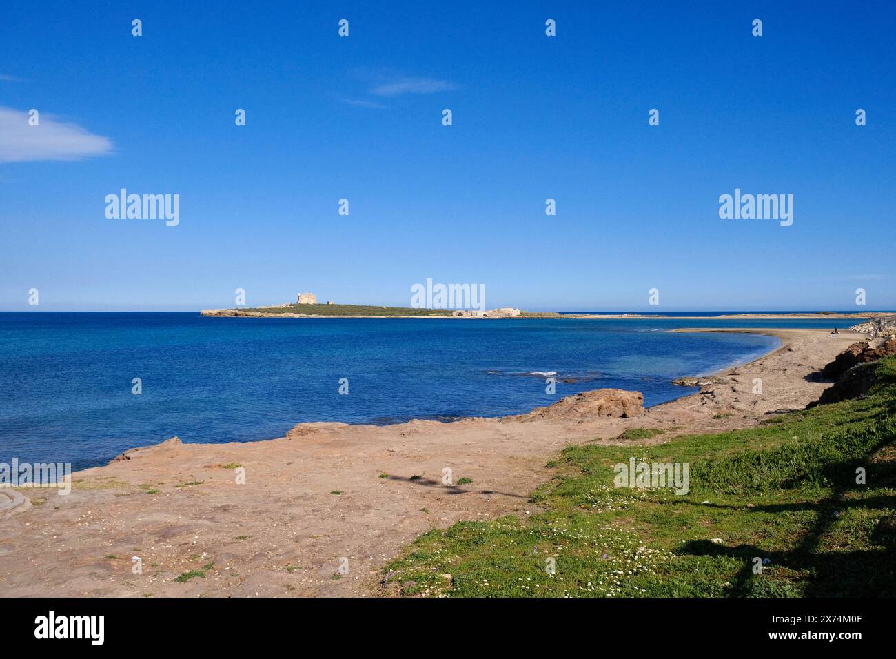 Italy, Sicily, Mediterranean Sea, Portopalo di Capo Passero, view of ...