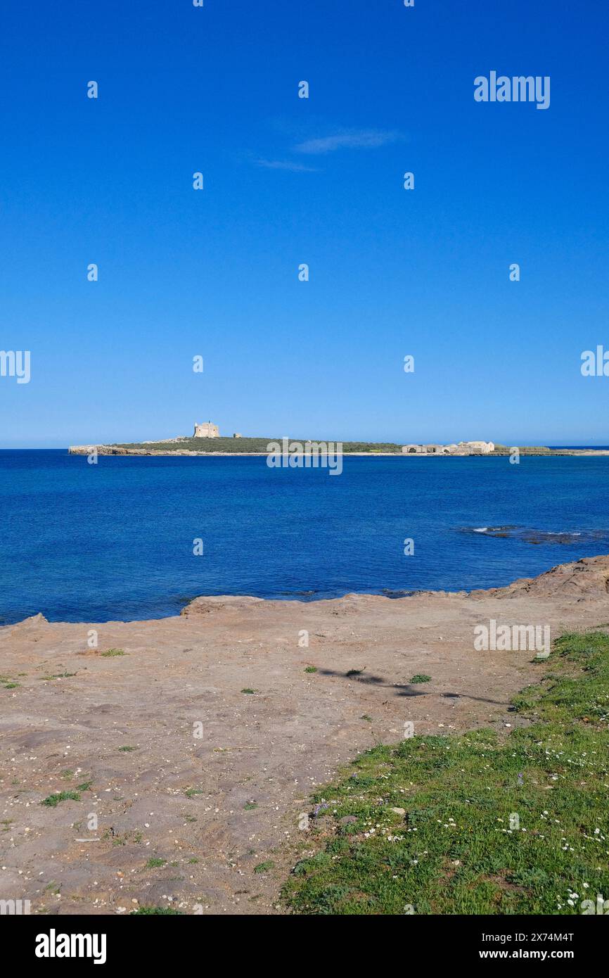Italy, Sicily, Mediterranean Sea, Portopalo di Capo Passero, view of ...