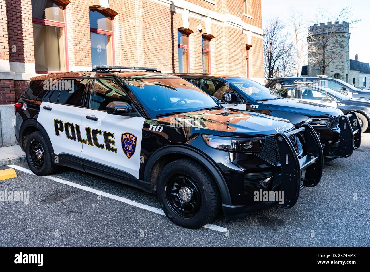 New York City, USA - March 25, 2024: Dodge Durango Police car parked ...