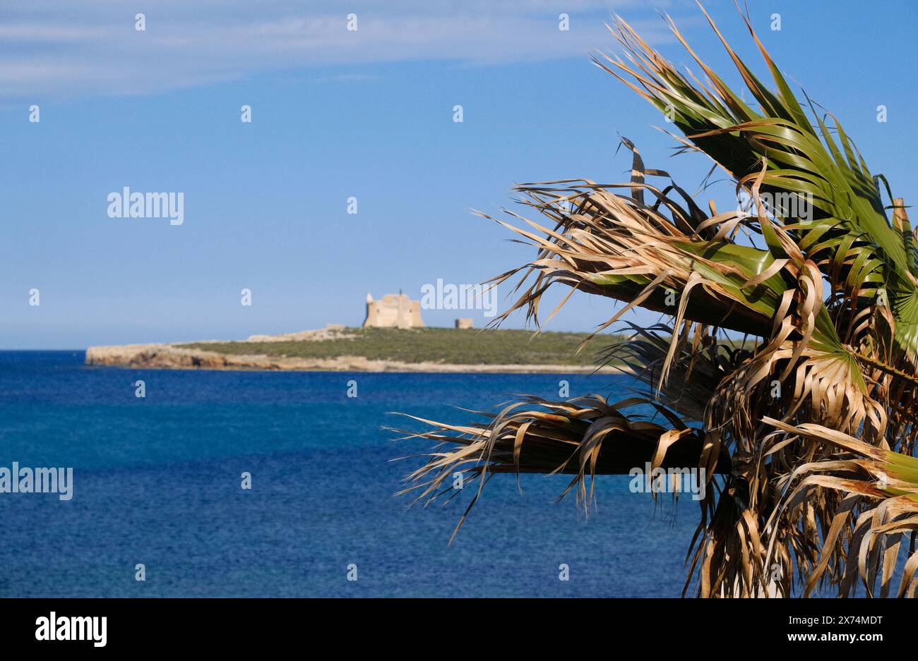 Italy, Sicily, Mediterranean Sea, Portopalo di Capo Passero, view of ...