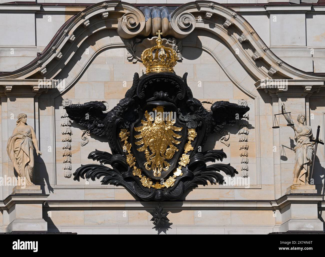 Berlin, Germany. 09th May, 2024. The gilded coat of arms beneath the ...