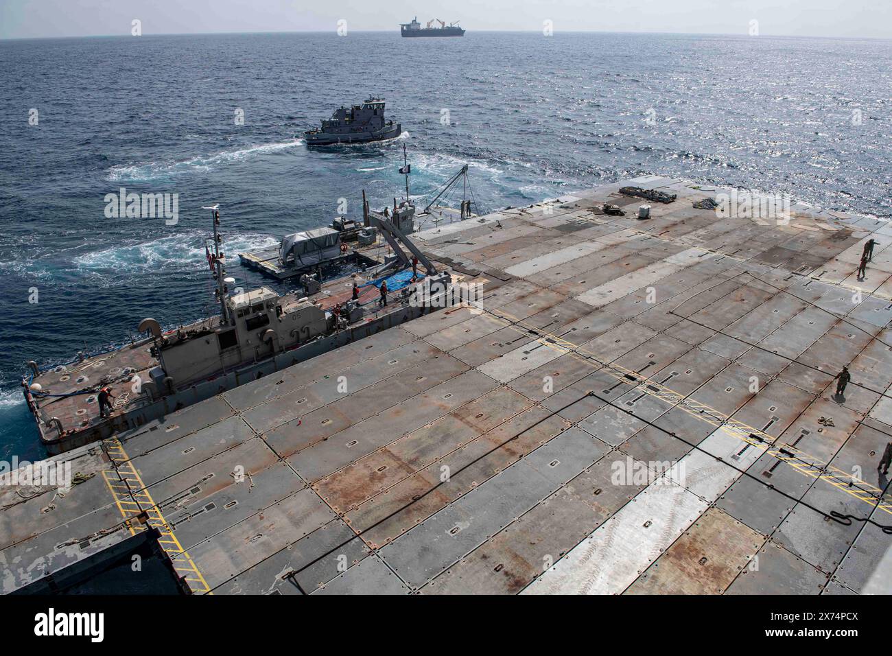 May 1, 2024 - Mediterranean Sea - U.S. Army Soldiers assigned to the ...