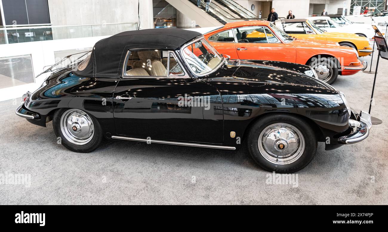New York City, USA - March 27, 2024: 1962 Porsche 356 retro convertible ...