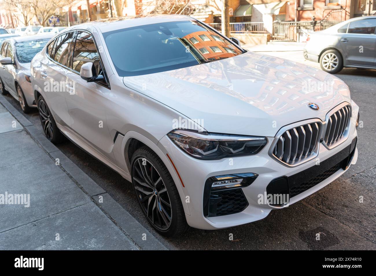 New York City, USA - March 24, 2024: 2021 BMW X6 xDrive40i SUV car ...