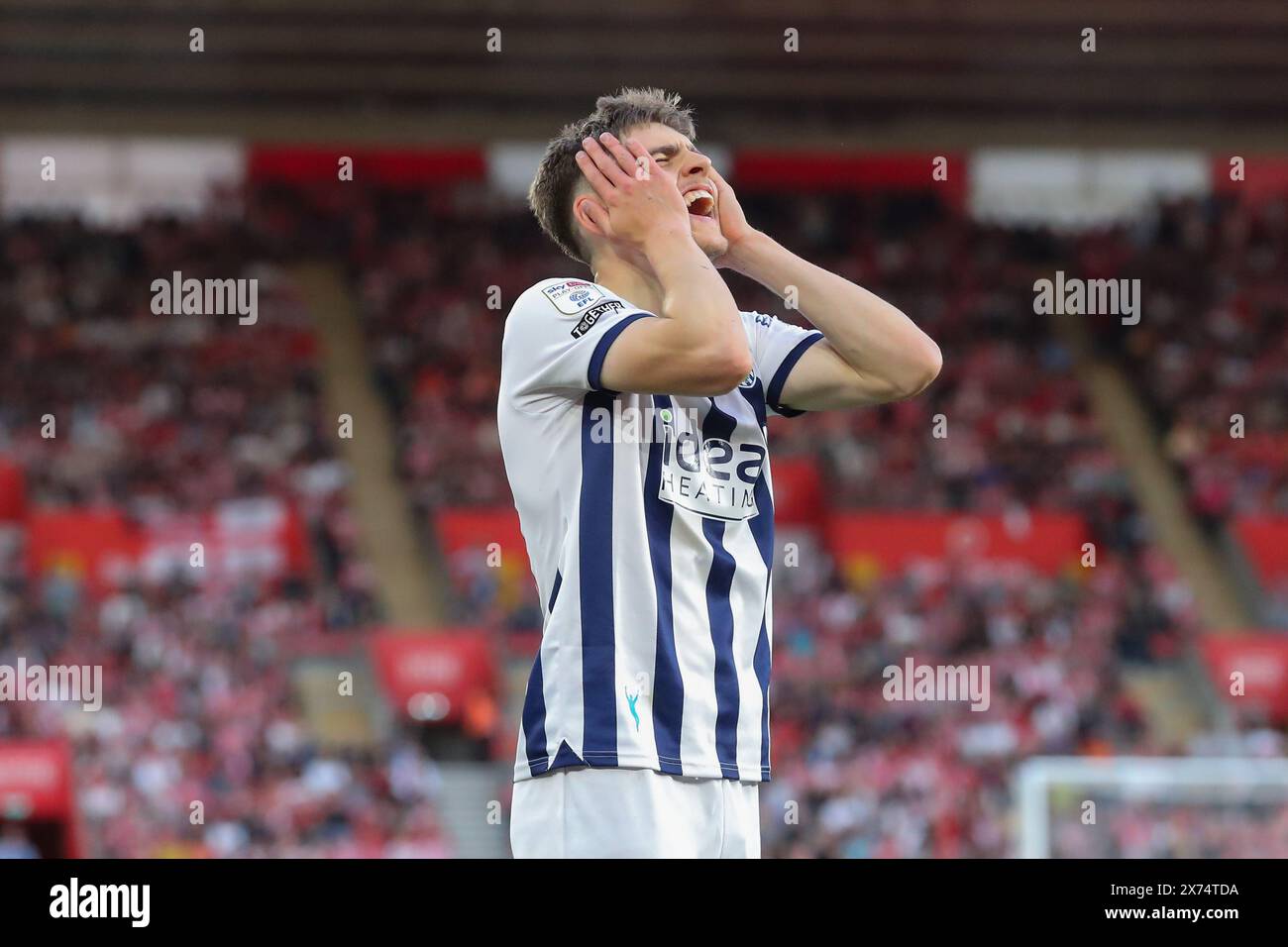 Tom Fellows of West Bromwich Albion reacts, during the Sky Bet ...