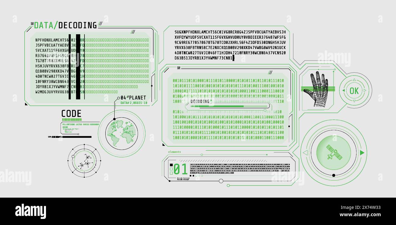 HUD interface design for decoding satellite data Stock Vector Image & Art - Alamy