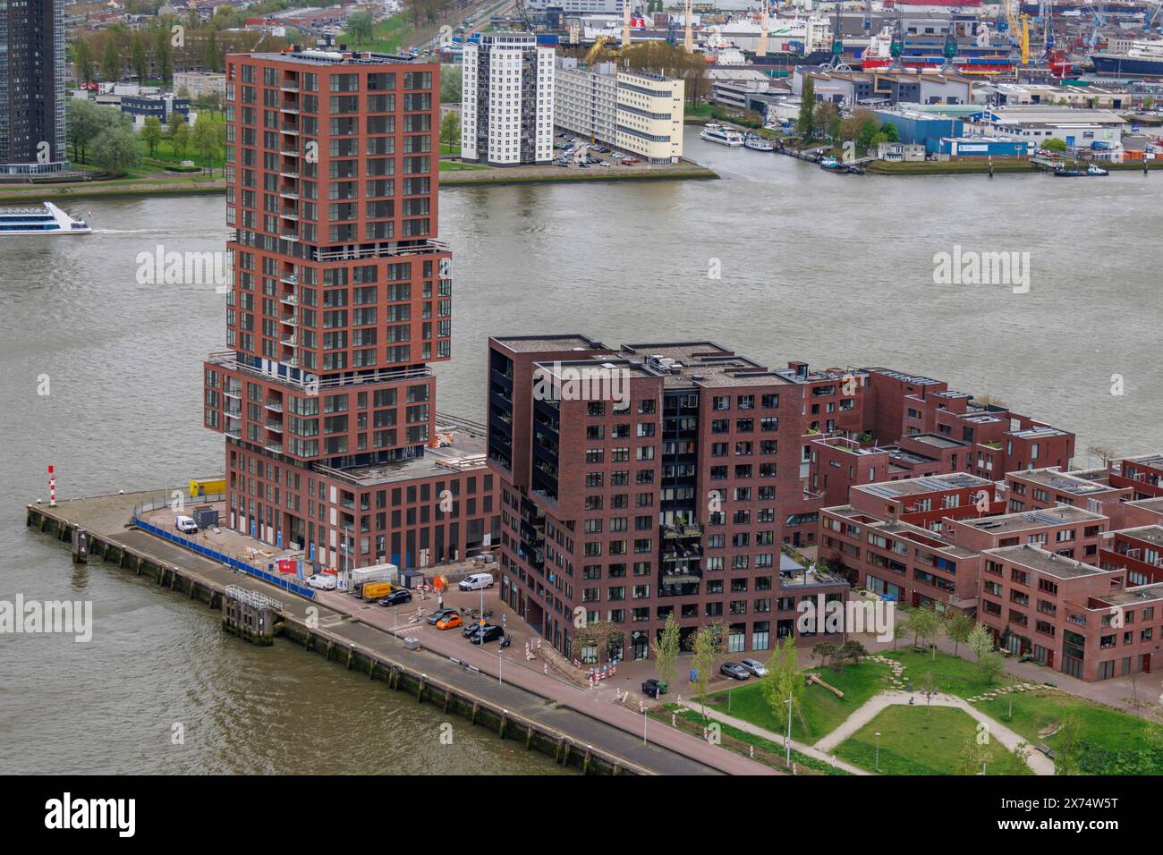 Modern high-rise buildings on the waterfront, an urban view with a ...