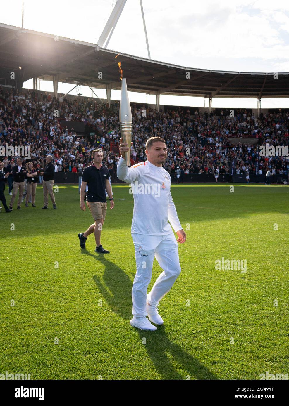 Toulouse, France. 17th May, 2024. French rugby player Antoine Dupont ...