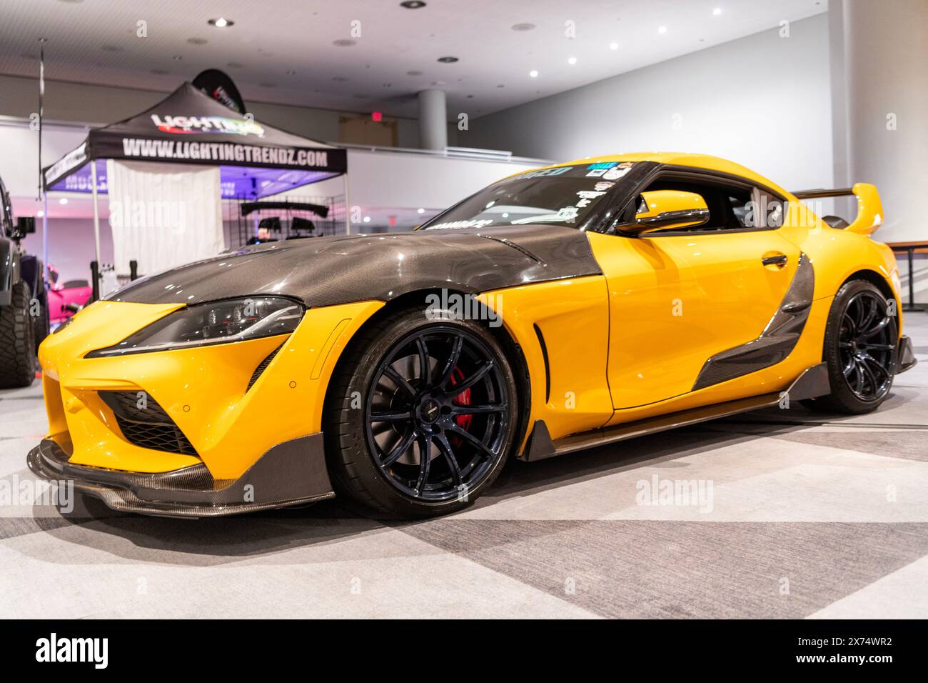 New York City, USA - March 27, 2024: Toyota GR Supra sportscar yellow ...