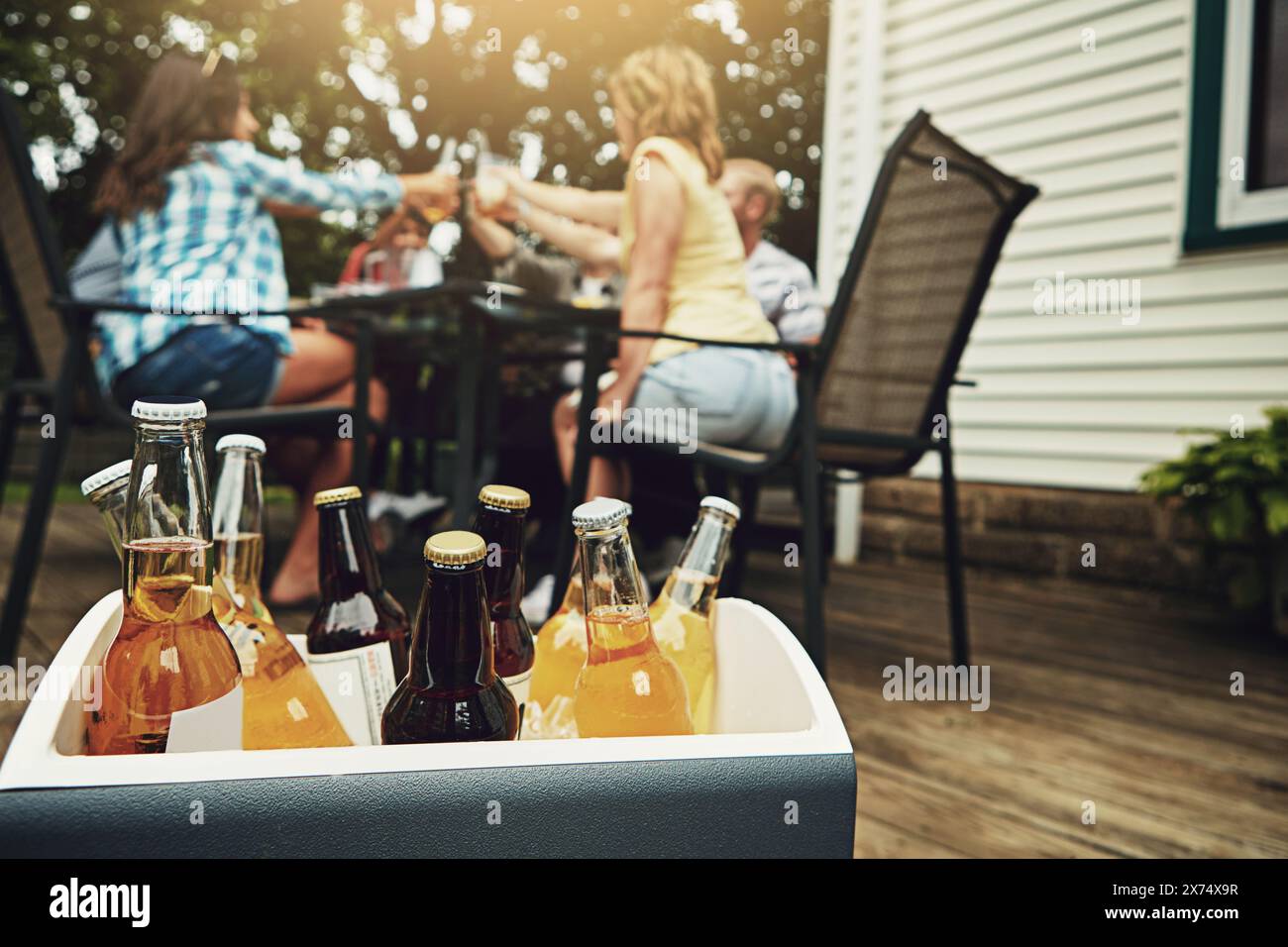 Outside, case and alcohol on weekend with friends for beer, cider and ...